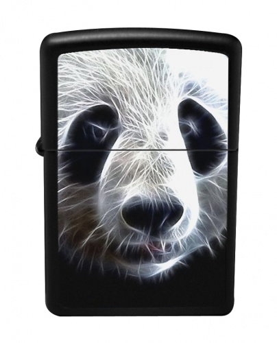 Zippo Black Matte Panda lights 28358
