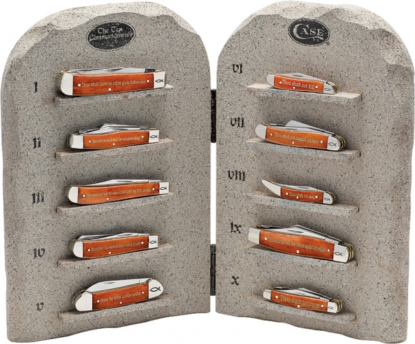 Case 10 Commandments Chest Bone Set Knives 10348