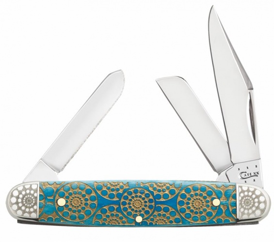 Case Med Stockman Carib Blue Ss Knives 64642