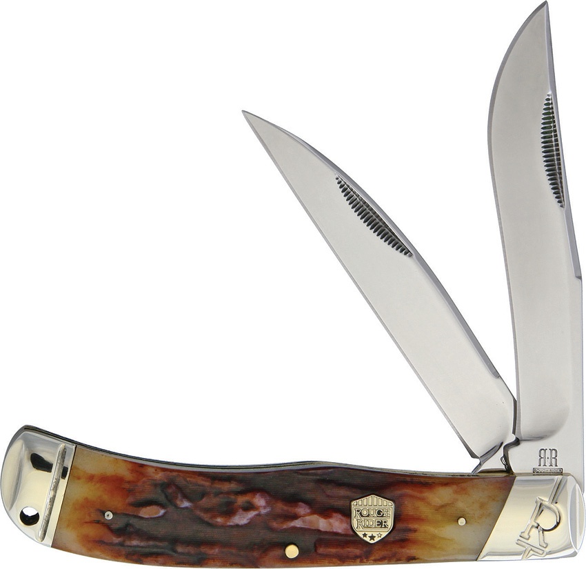 Rough Rider Jumbo Trapper Brown Stag Bone knives RR1801