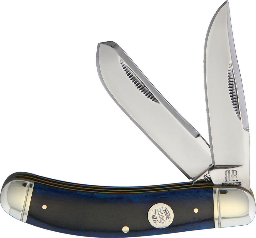 Rough Rider Blue Smooth Bone Sowbelly Trap knives RR1951