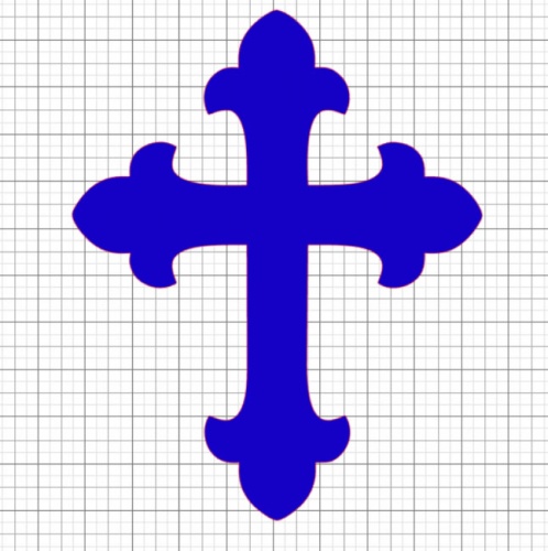 Cross Blue Vinyl Decal 4x4 vinyl_cross_decal_4_blue