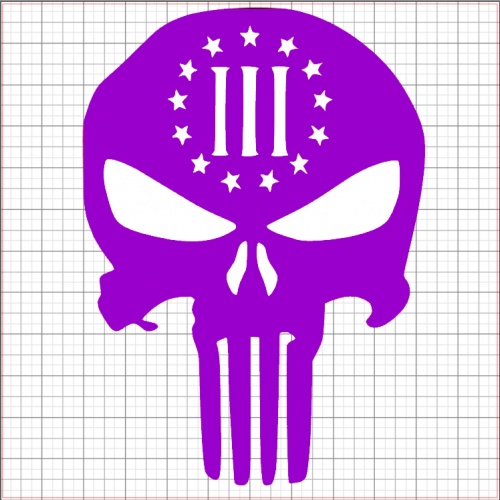 Punisher Three Percenter Purple Vinyl Decal 10x10 vinyl_punisher_III ...