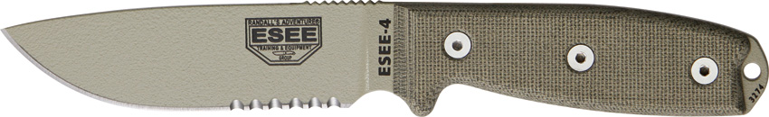 ESEE Model 4 Part Serrated knives ES4SMBDT
