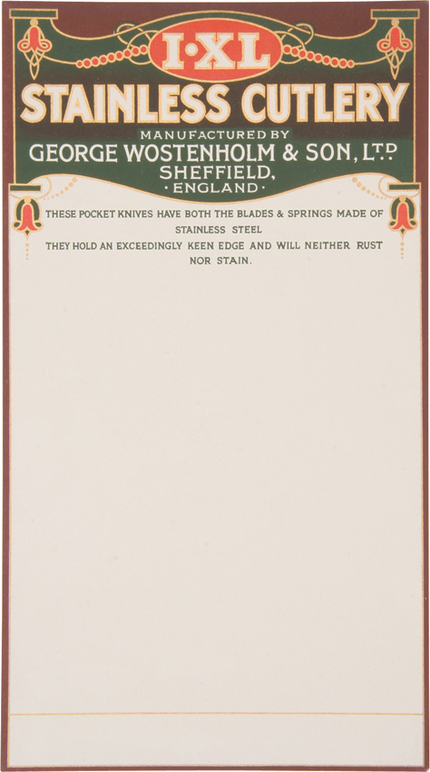 IXL Stainless Cutlery Display Card knives IXL14